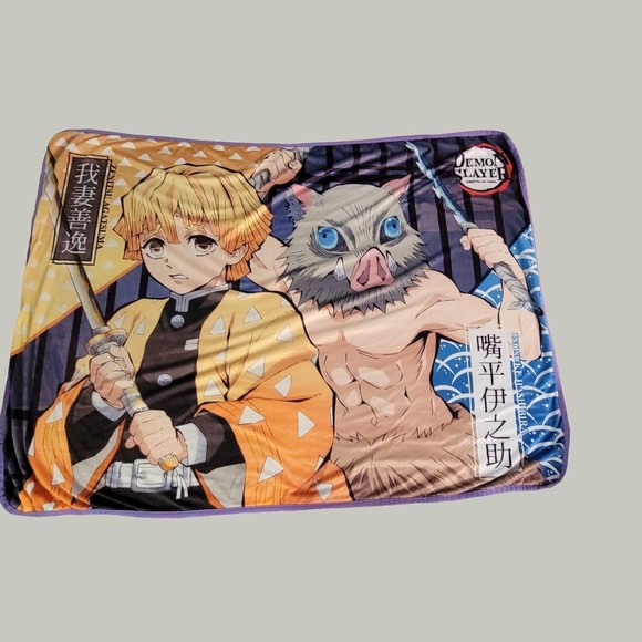 Bedding | Zenitsu Inosuke Demon Slayer Plush Throw Blanket ...